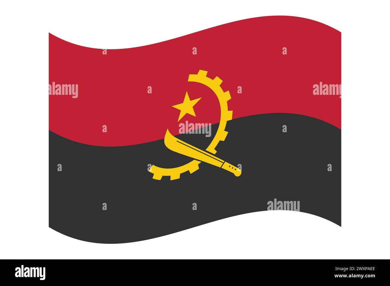 Flag of Angola. Angolan national symbol in official colors. Template ...