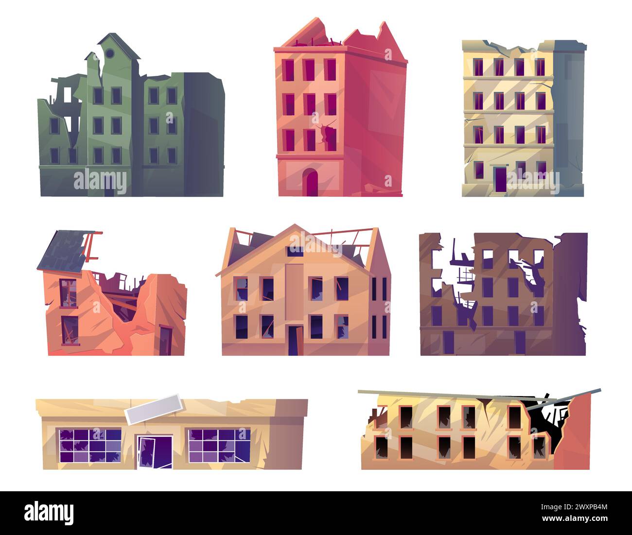 Destroyed homes Stock Vector Images - Alamy