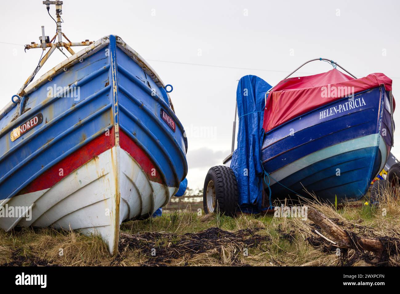 Boats and fishing Boulmer Village Northumberland Stock Photo - Alamy