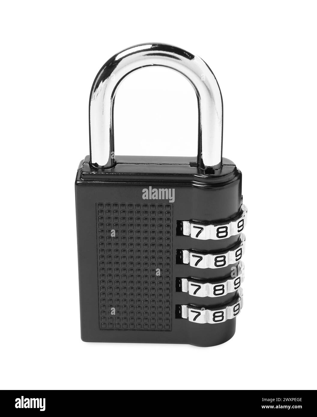 Locked steel combination padlock isolated on white Stock Photo - Alamy