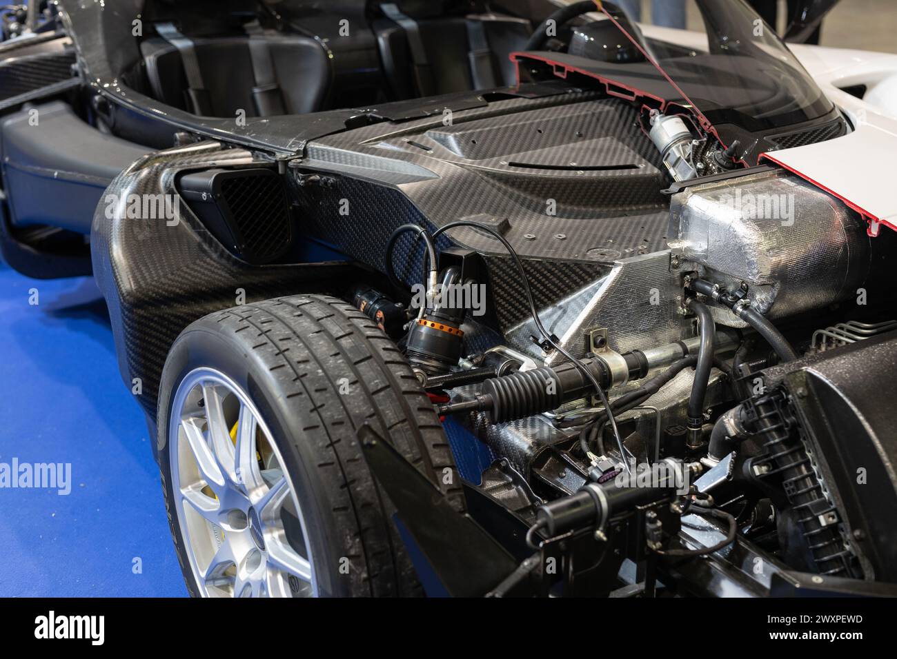 White Dallara Stradale IR8 Tribute Italian Car - Half a Car with ...