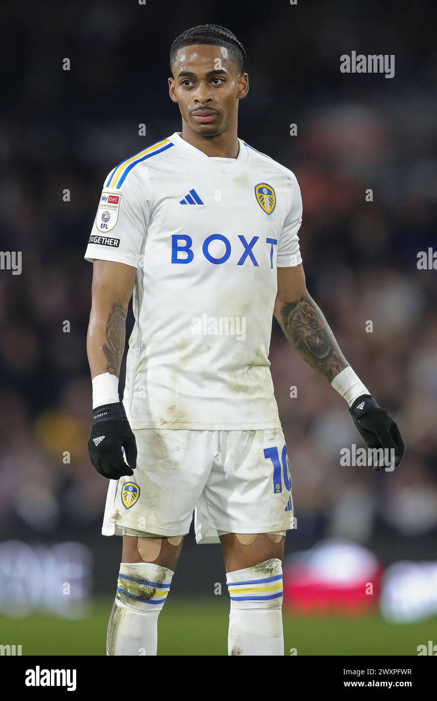 Crysencio Summerville of Leeds United during the Sky Bet Championship ...
