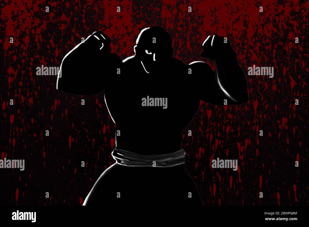 illustration in anime style of a mixed martial arts fighter Stock Photo ...