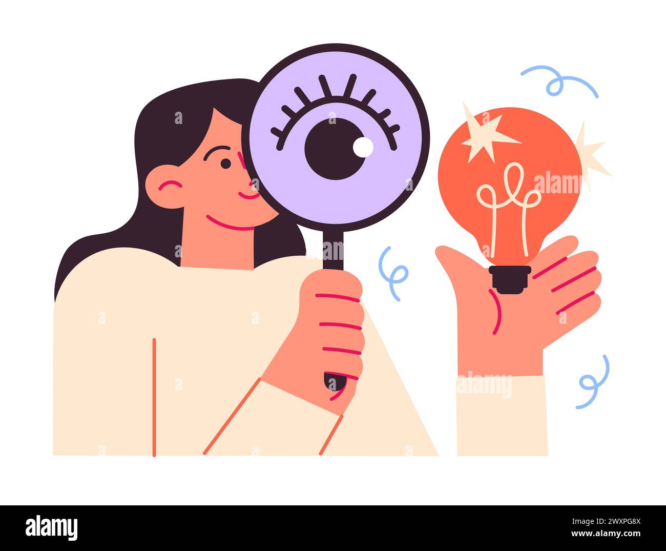 Information through magnifying glass Stock Vector Images - Alamy