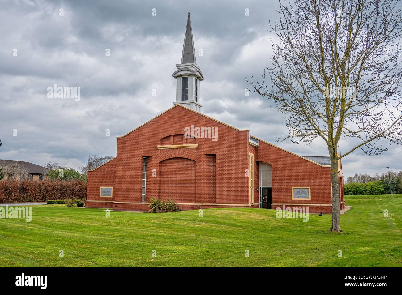 Modern style brick built Christian Church Stock Photo - Alamy