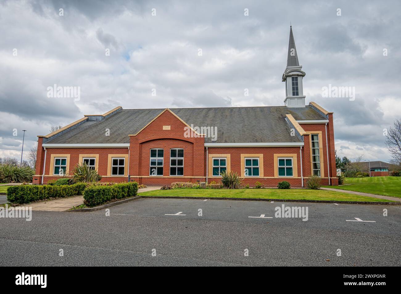 Modern style brick built Christian Church Stock Photo - Alamy