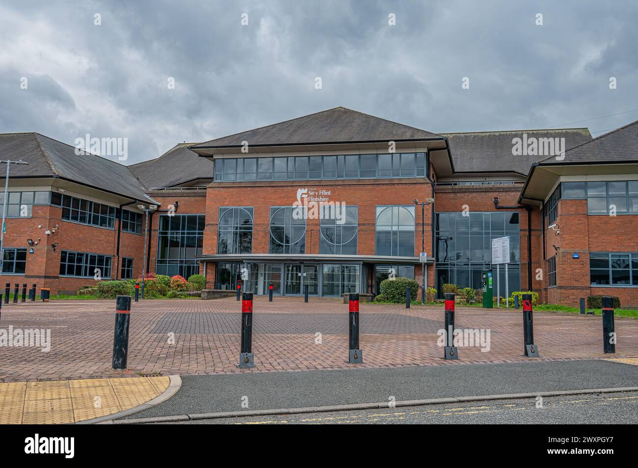 LONDON, UK -MARCH 31 2024: Flintshire council building in North Wales ...