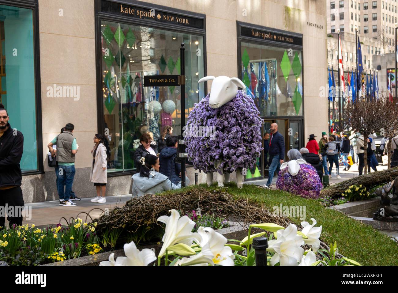 The Easter display at Rockefeller Center, featured floral lamb ...