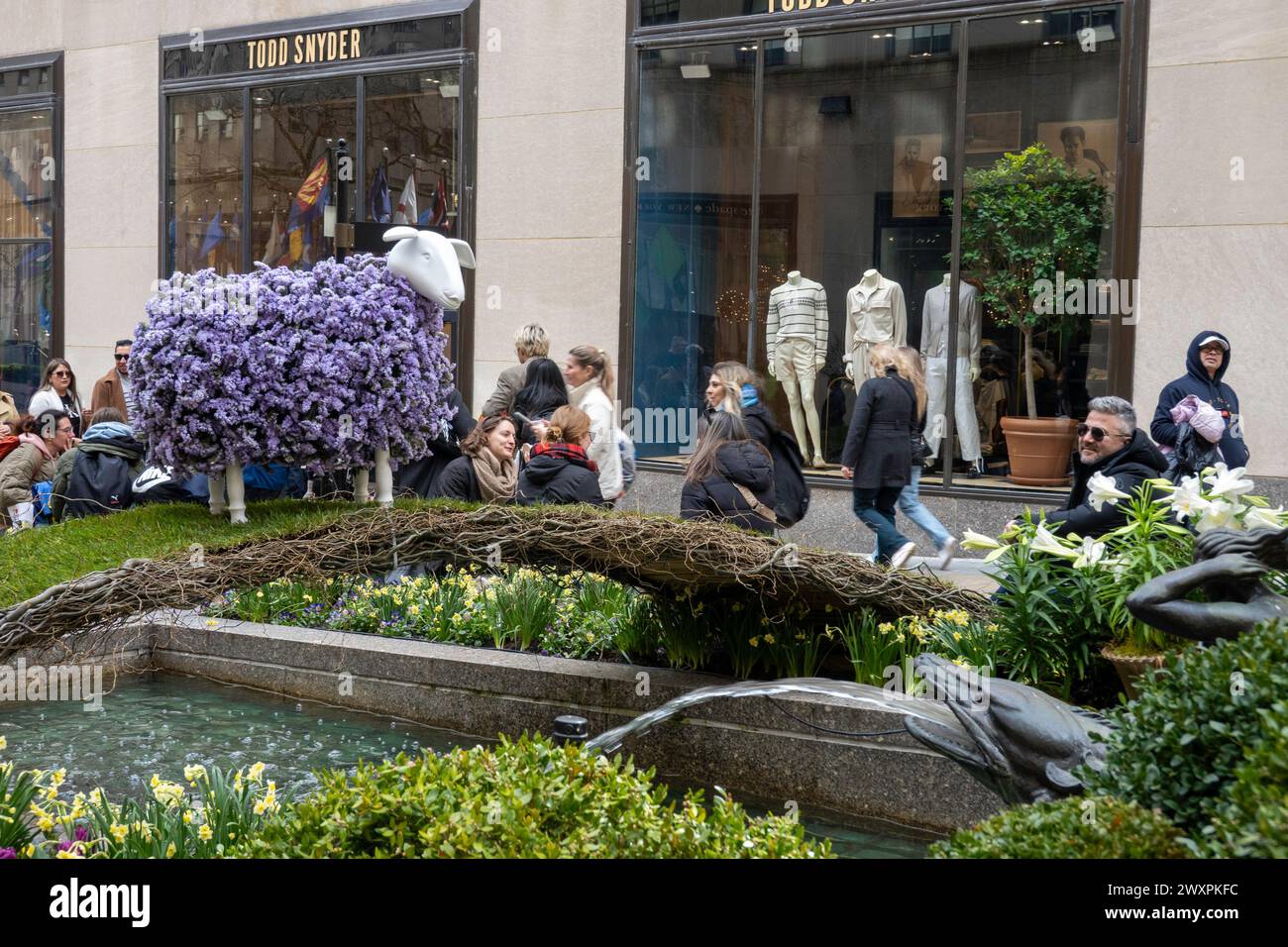 The Easter display at Rockefeller Center, featured floral lamb ...