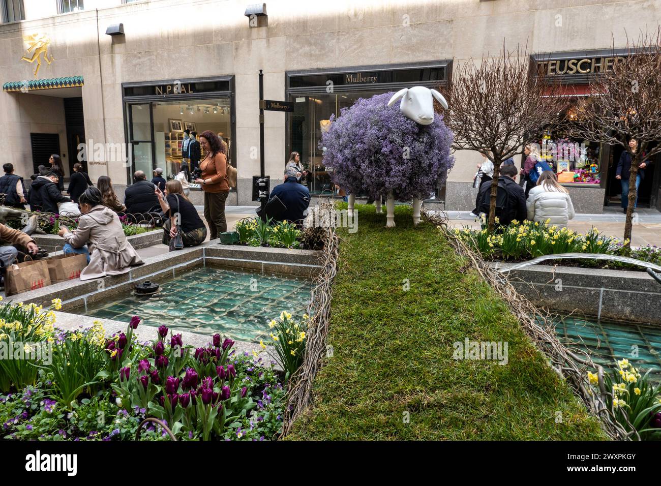 The Easter display at Rockefeller Center, featured floral lamb ...