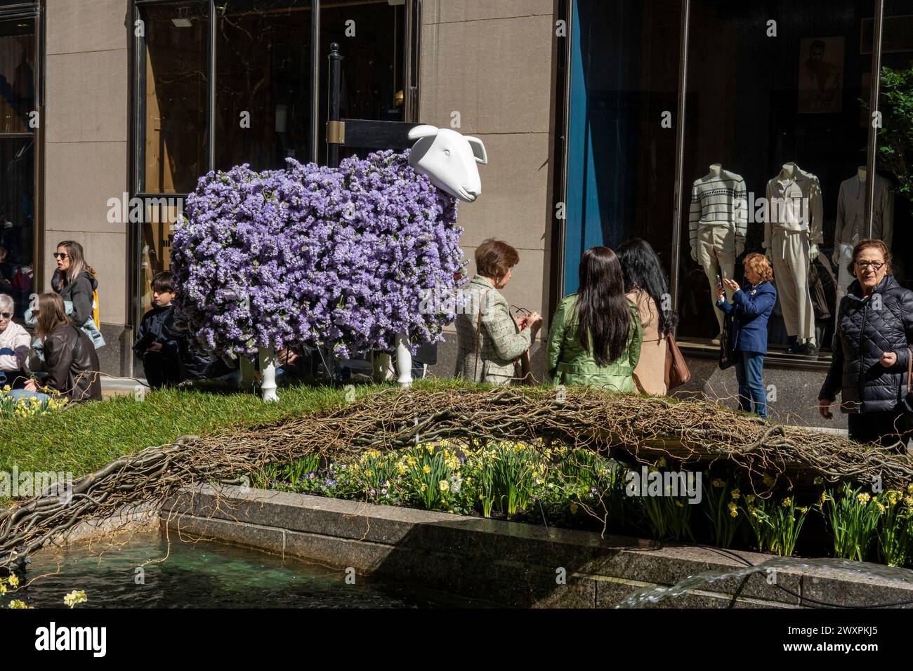 The Easter display at Rockefeller Center, featured floral lamb ...