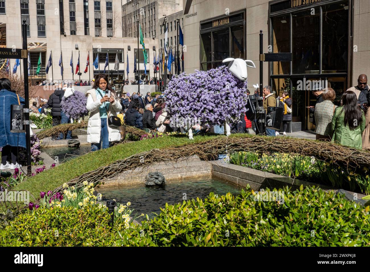 The Easter display at Rockefeller Center, featured floral lamb ...
