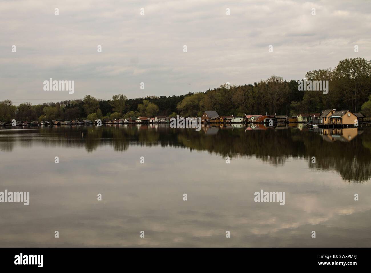Bokod floating village landscape Stock Photo - Alamy
