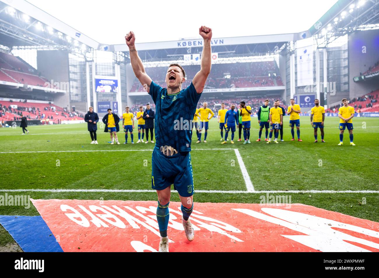 Copenhagen, Denmark. 01st Apr, 2024. Goalkeeper Patrick Pentz of ...