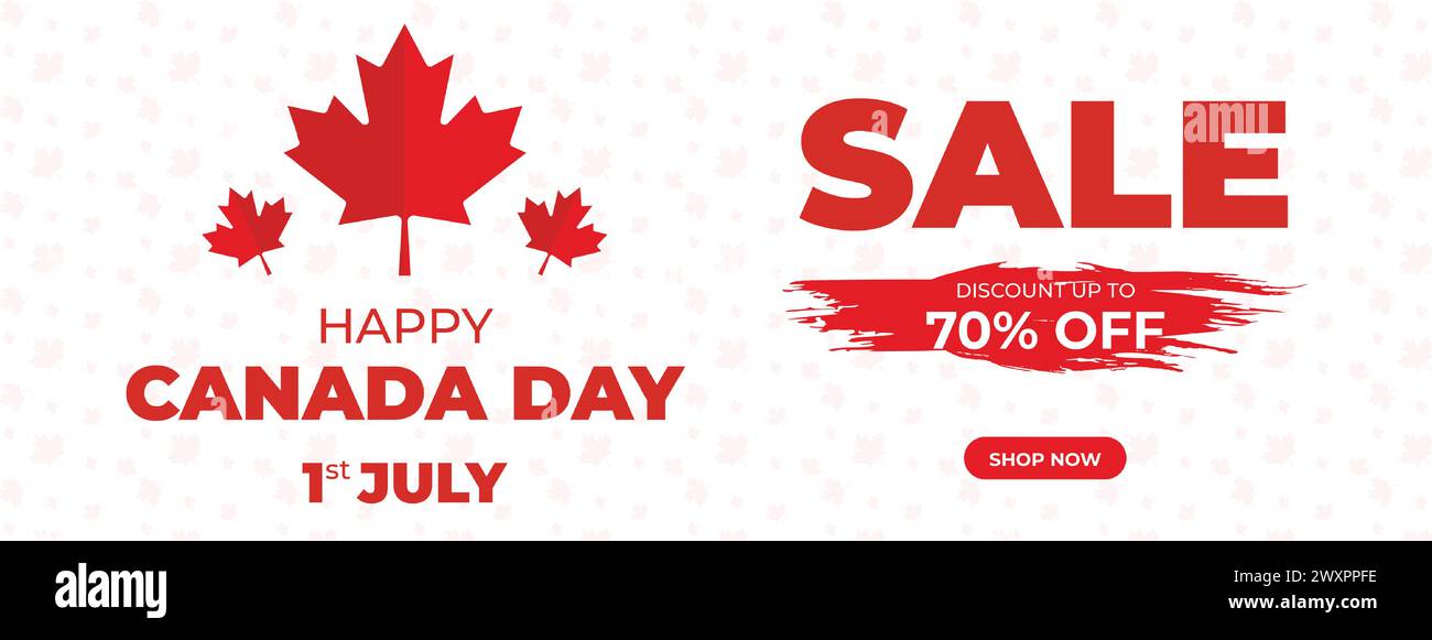 Canada Day Sale Web Banner. Happy Canada Independence Day Mega Big Sale ...