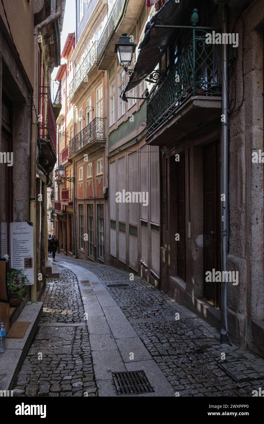 view of the Barrio Do Barredo in the historic center of Porto, April 1 ...
