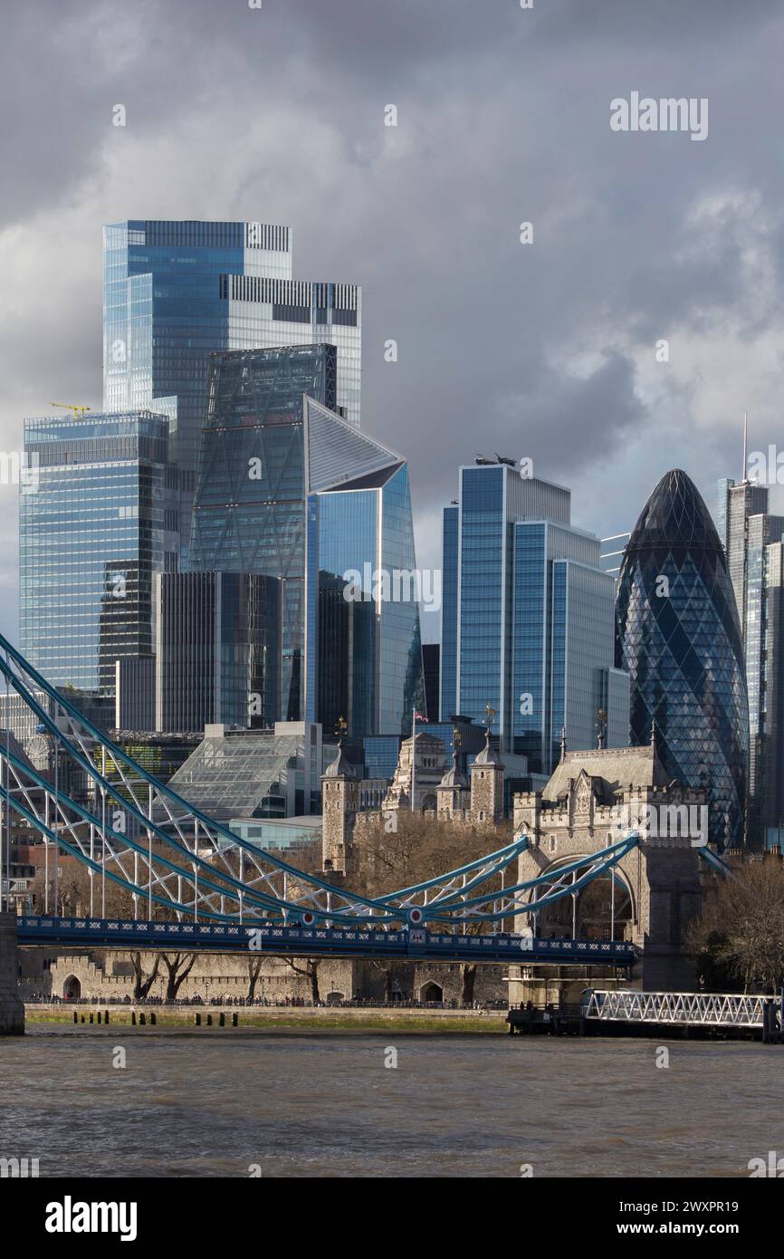 City of London Skyline with the Gherkin, Tower Bridge and Tower of ...