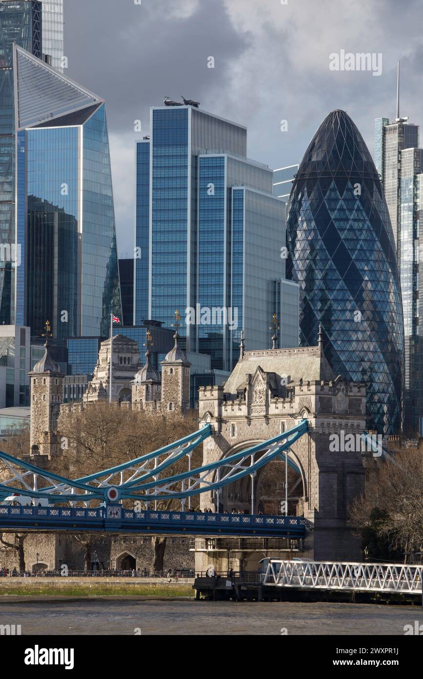 City of London Skyline with the Gherkin, Tower Bridge and Tower of ...