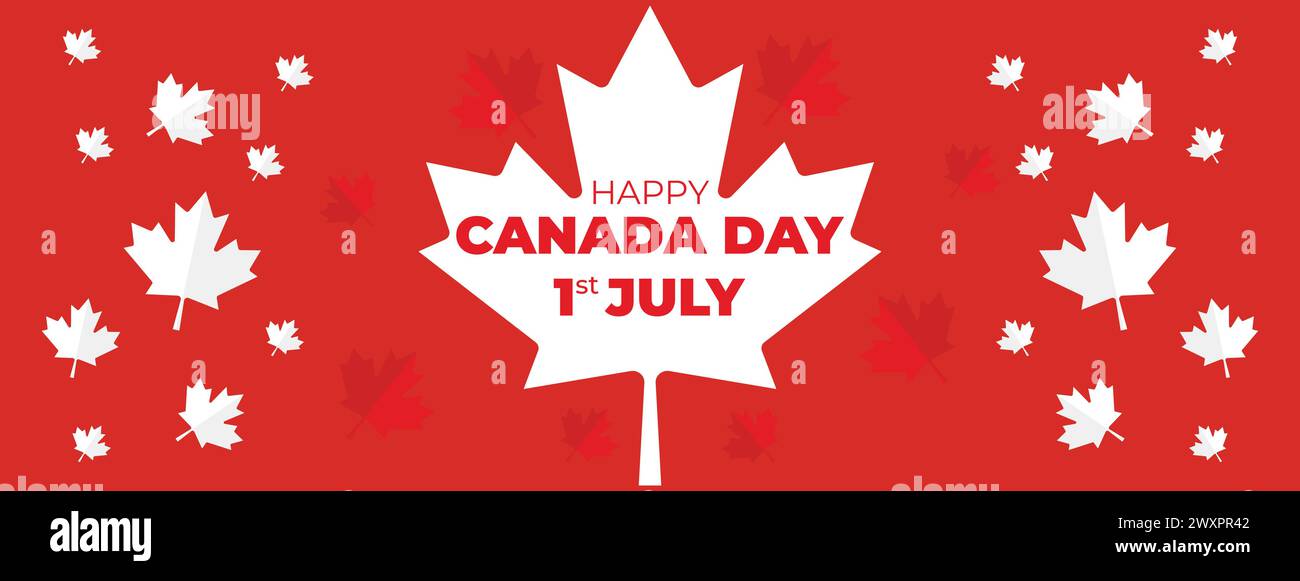 Canada Independence Day Long Greeting Celebration Banner. Happy Canada ...