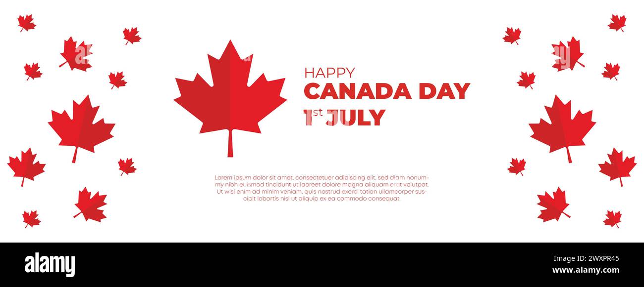 Canada Independence Day Long Greeting Celebration Banner. Happy Canada ...
