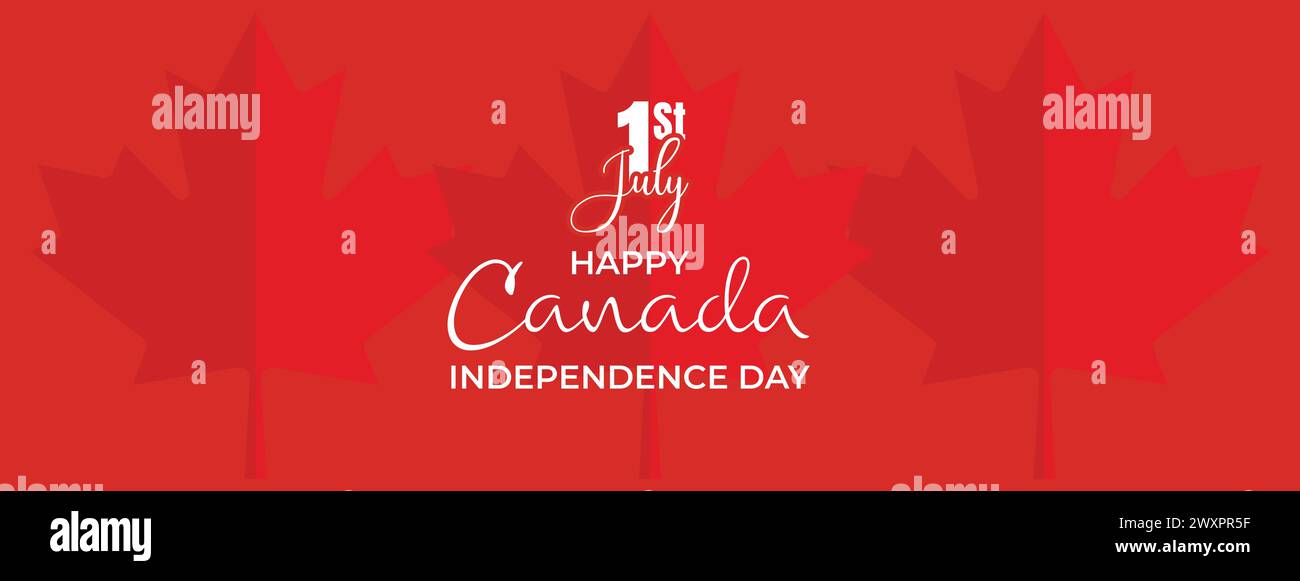Canada Independence Day Long Greeting Celebration Banner. Happy Canada ...