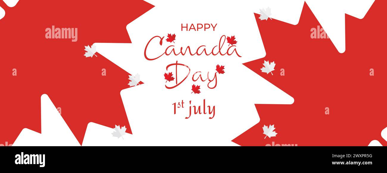 Canada Independence Day Long Greeting Celebration Banner. Happy Canada ...