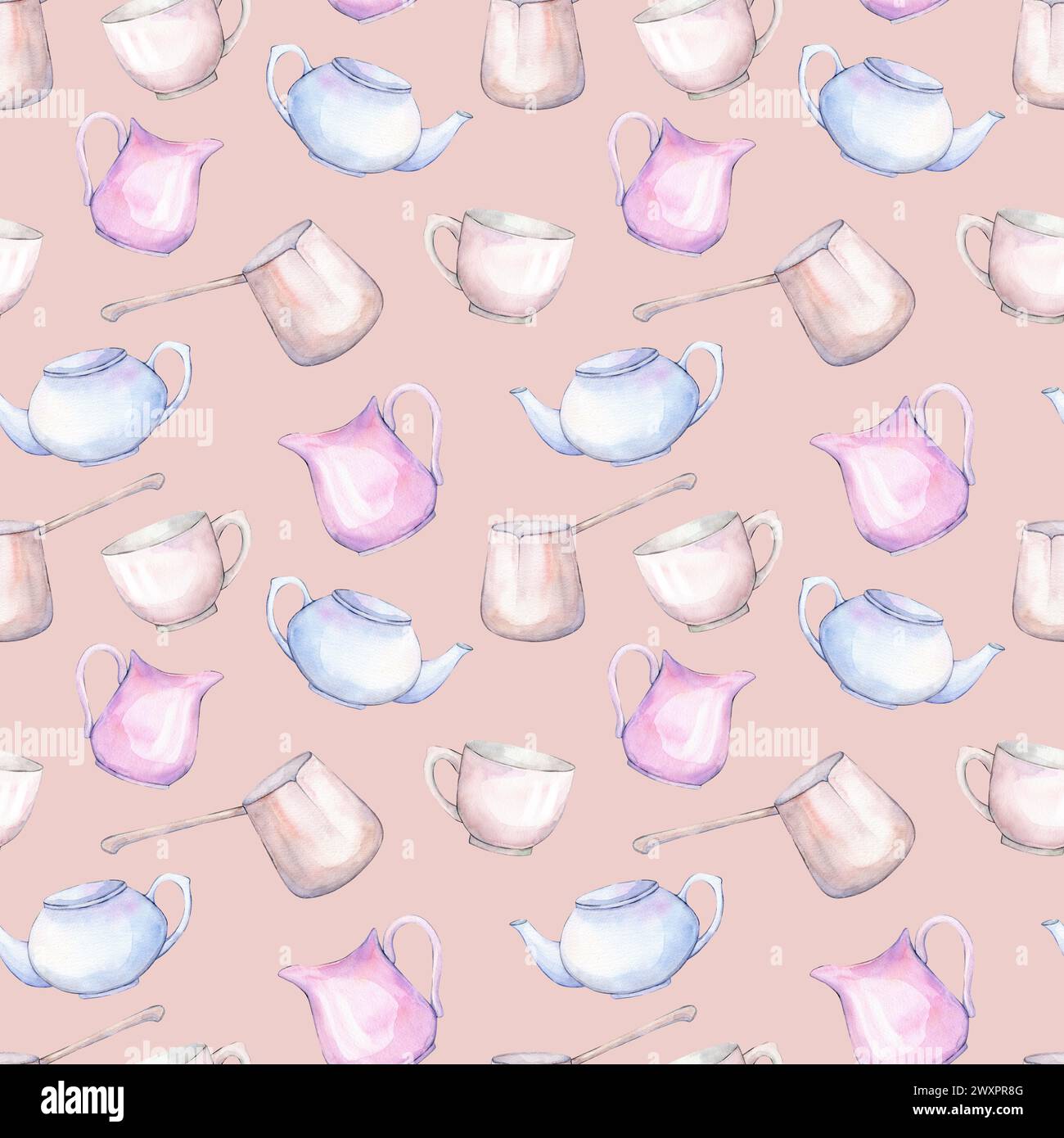 Watercolor tea cups hi-res stock photography and images - Alamy