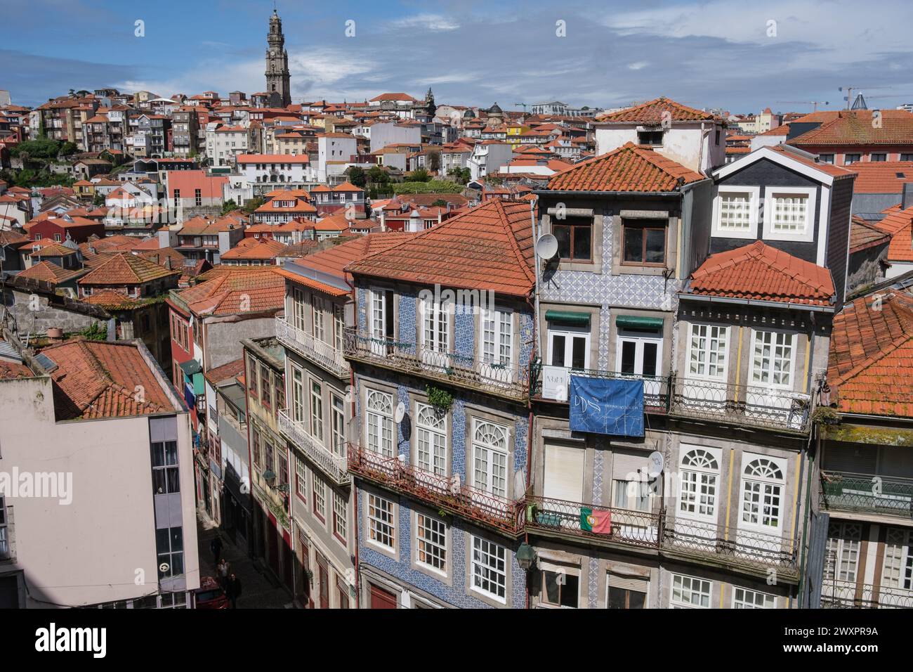 view of the Barrio Do Barredo in the historic center of Porto, April 1 ...