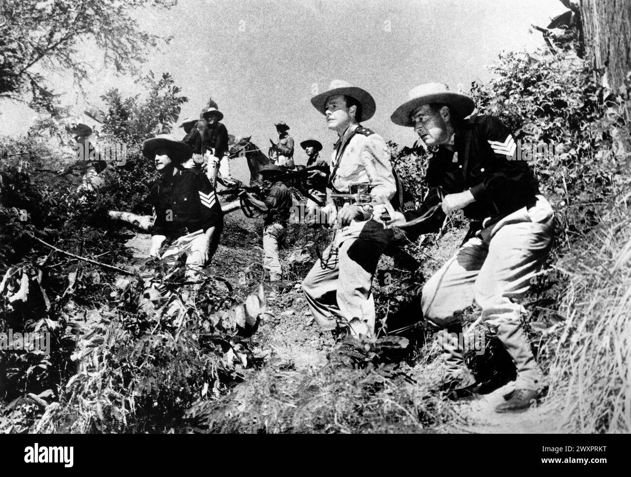 Myron Healey (2nd right), Richard Arlen (right), on-set of the film ...