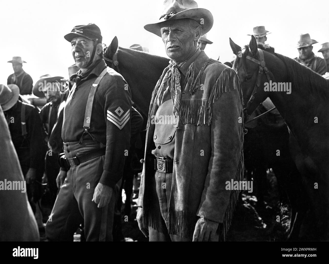 Richard Widmark (right), on-set of the film, "Cheyenne Autumn", Warner ...