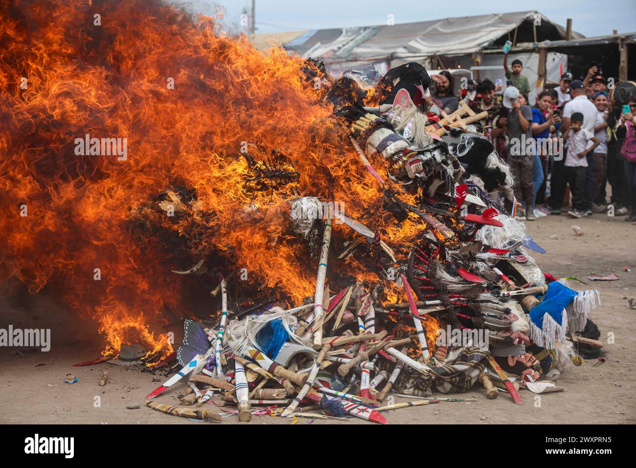 HERMOSILLO, MEXICO - MARCH 30: Pharisees burn masks used in the ...