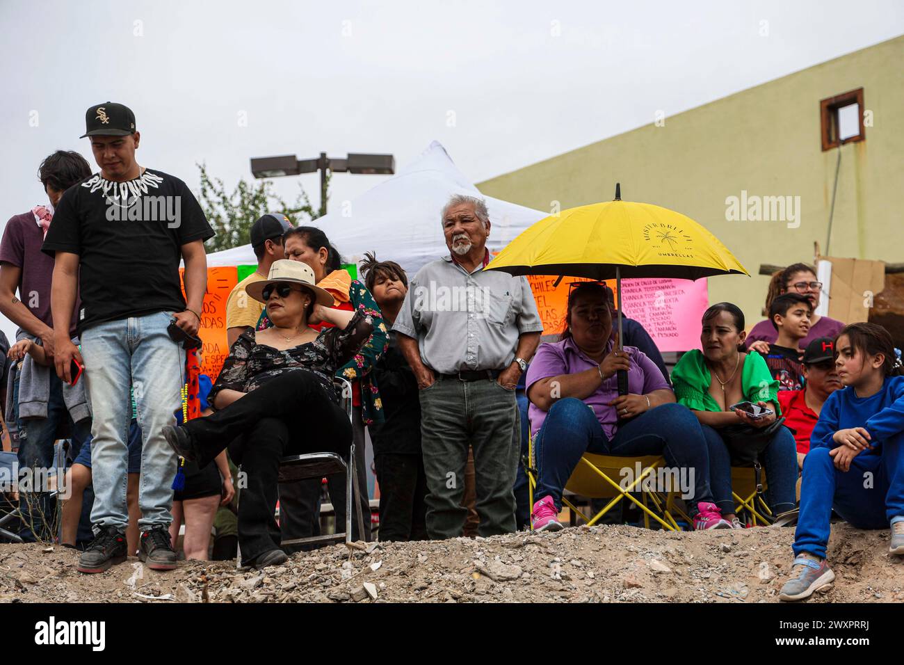 HERMOSILLO, MEXICO - MARCH 30: Several people wait to start the dance ...