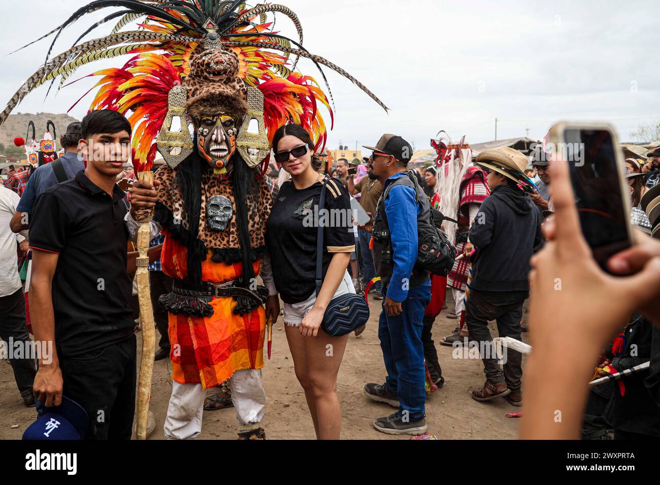 HERMOSILLO, MEXICO - MARCH 30: two young people take a photo with a ...