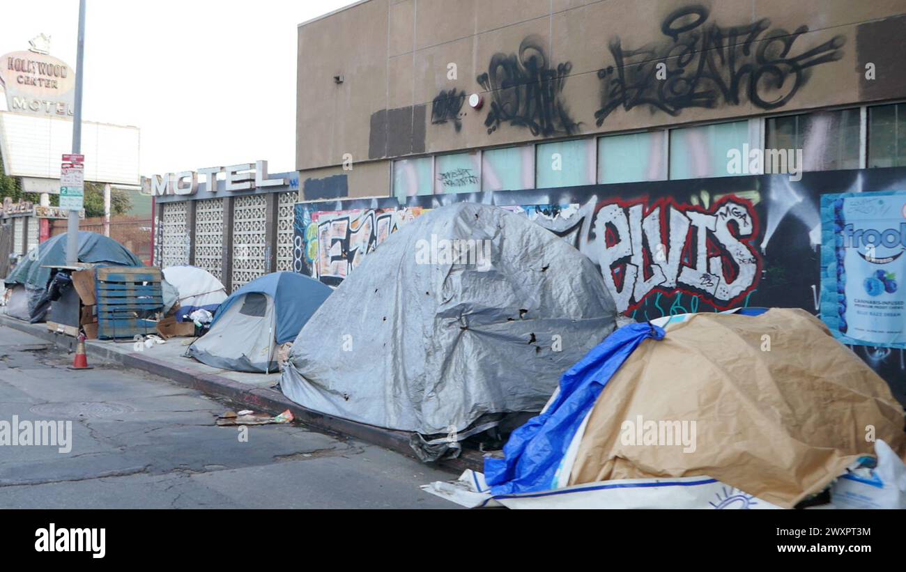 Los Angeles, California, USA 31st March 2024 Homeless Tents Camps on ...