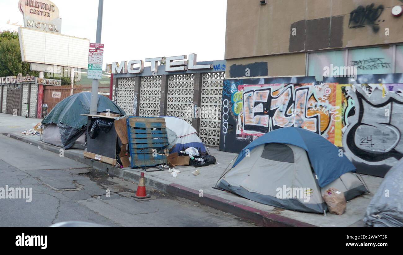 Los Angeles, California, USA 31st March 2024 Homeless Tents Camps on ...