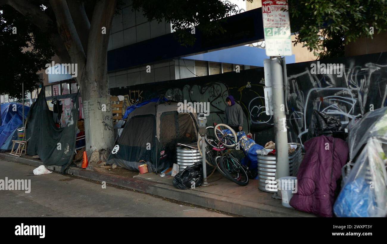 Los Angeles, California, USA 31st March 2024 Homeless Tents Camps on ...