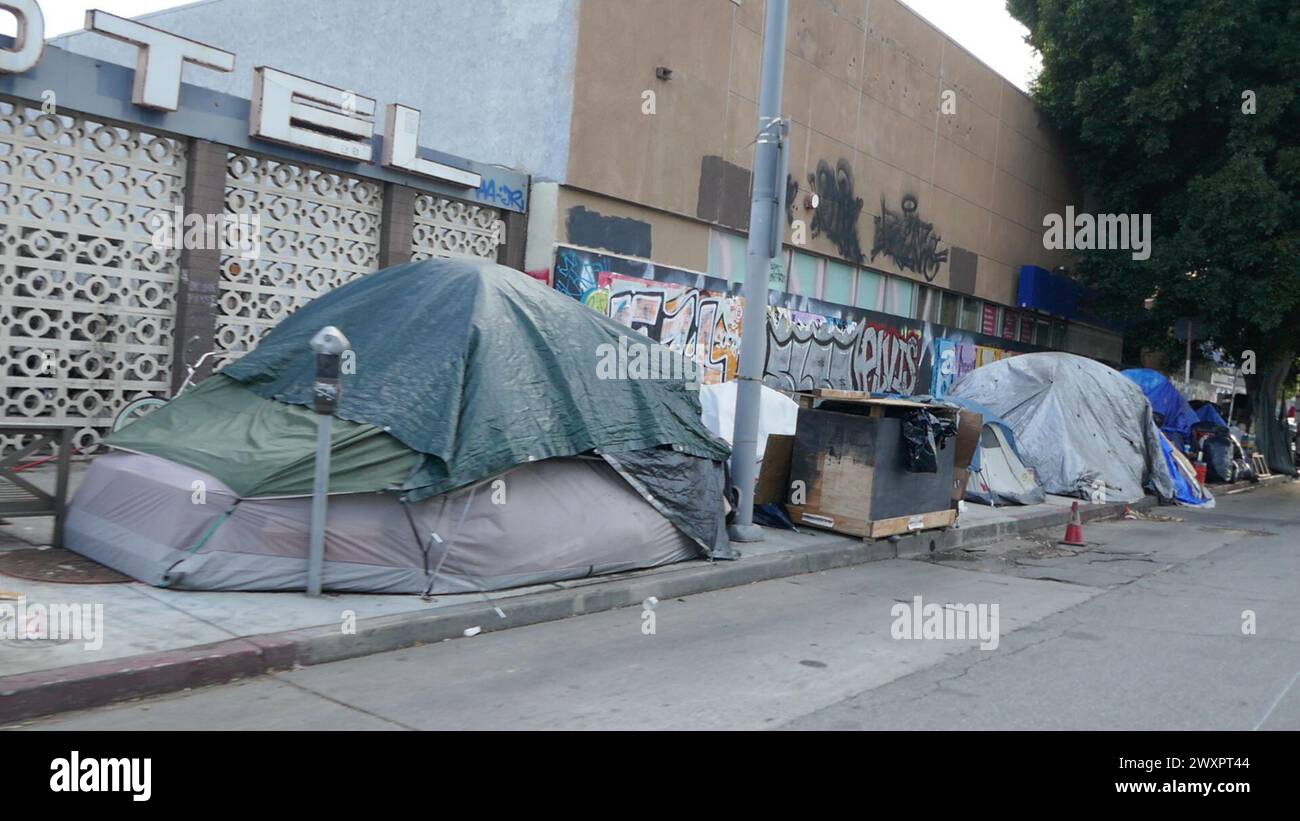 Los Angeles, California, USA 31st March 2024 Homeless Tents Camps on ...