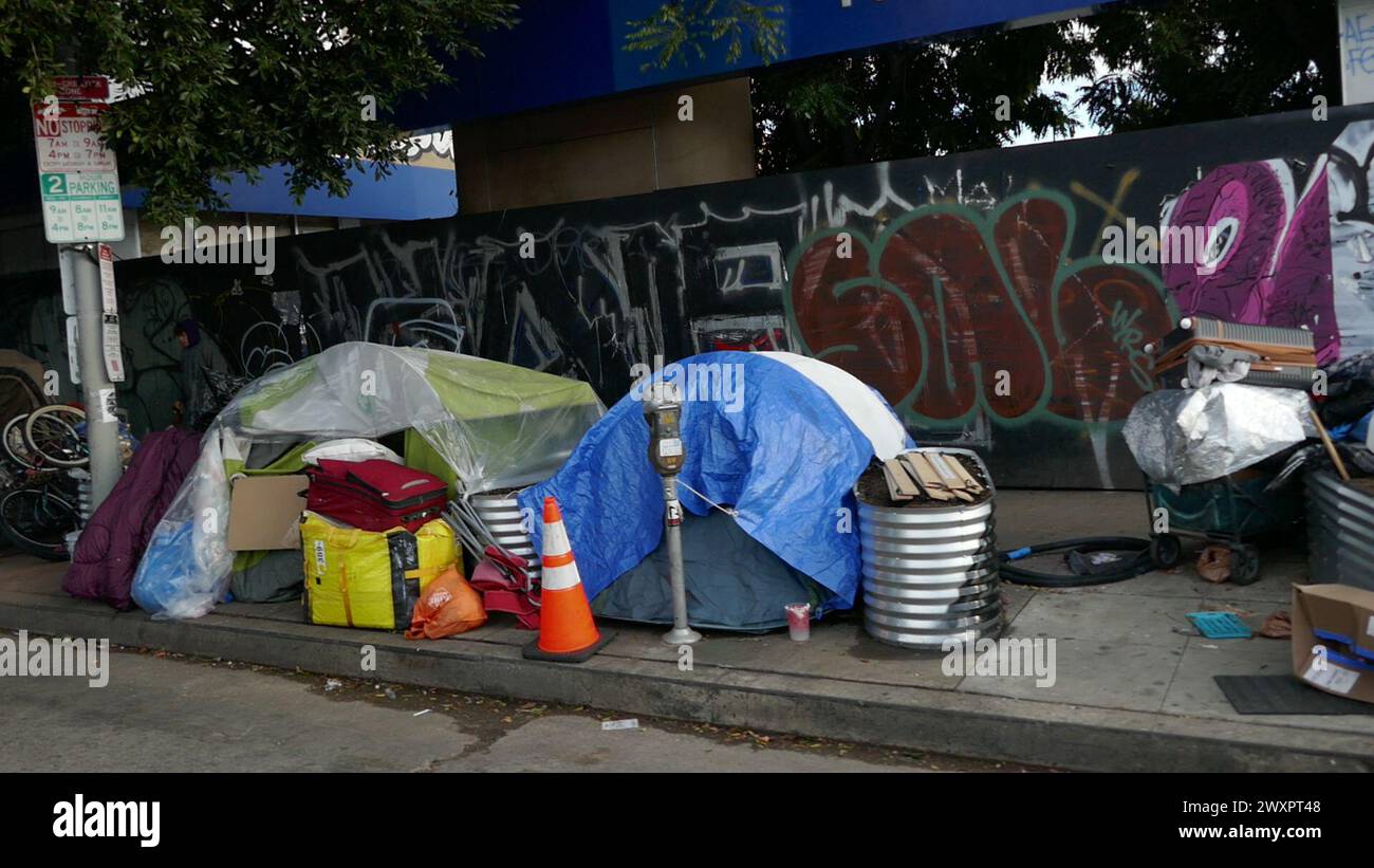 Los Angeles, California, USA 31st March 2024 Homeless Tents Camps on ...