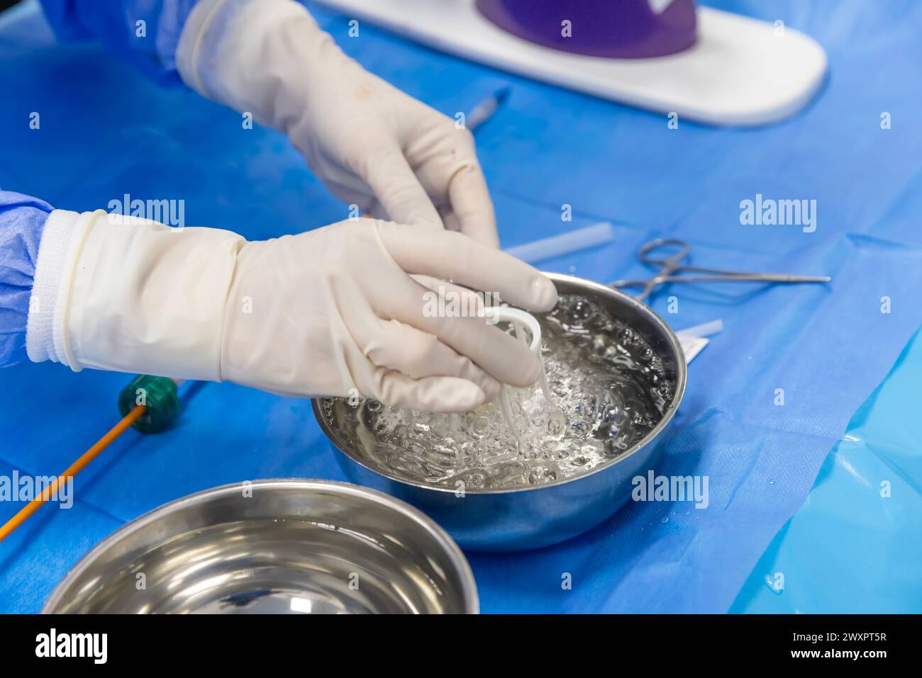 Heart valve surgery cardiology for patient in hospital. Prepare ...