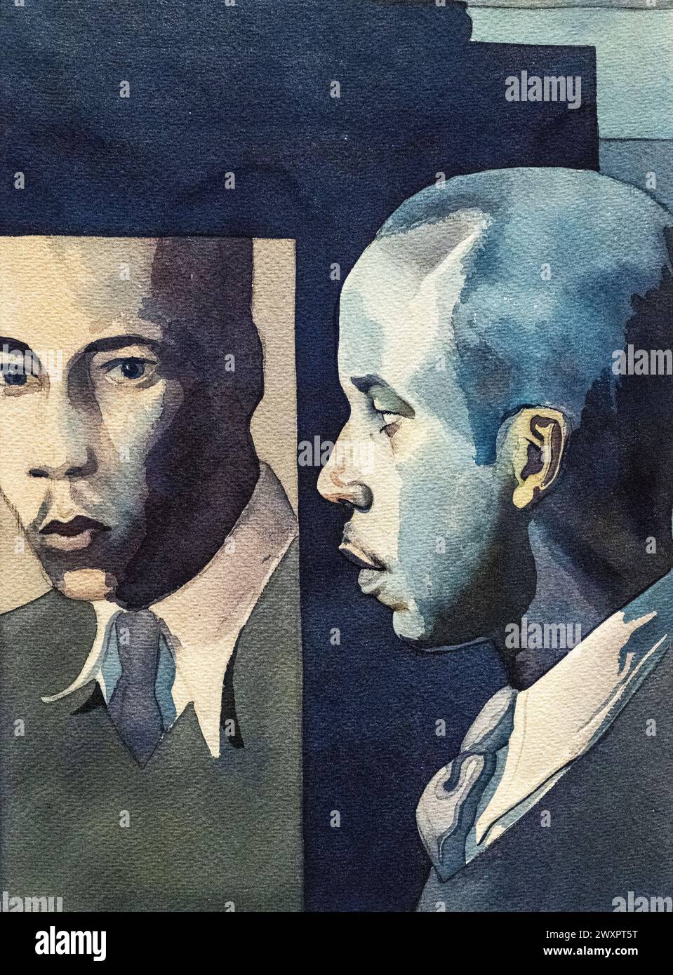 Samuel Joseph Brown Jr watercolor called Self-Portrait done in 1941 ...