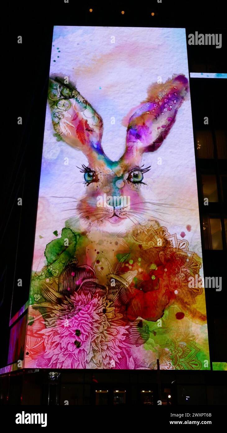Los Angeles, California, USA 31st March 2024 Easter Bunny Billboard on ...