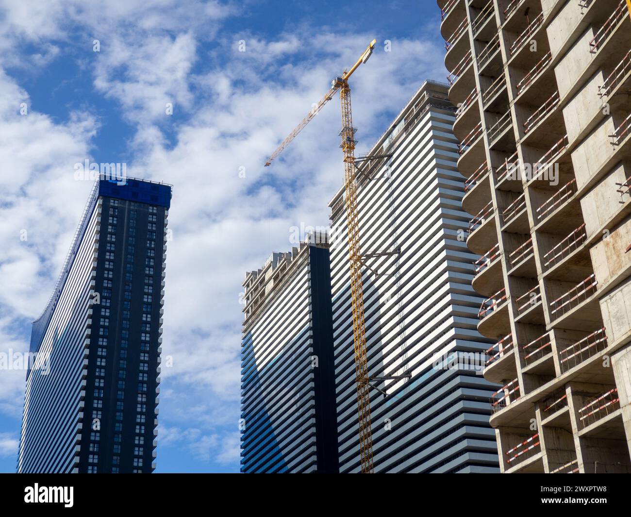 Construction of a high-rise building in Asia. Construction industry in ...