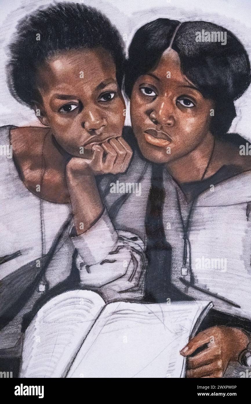 Winold Reiss painting called Two Public School Teachers in 1925 Stock ...