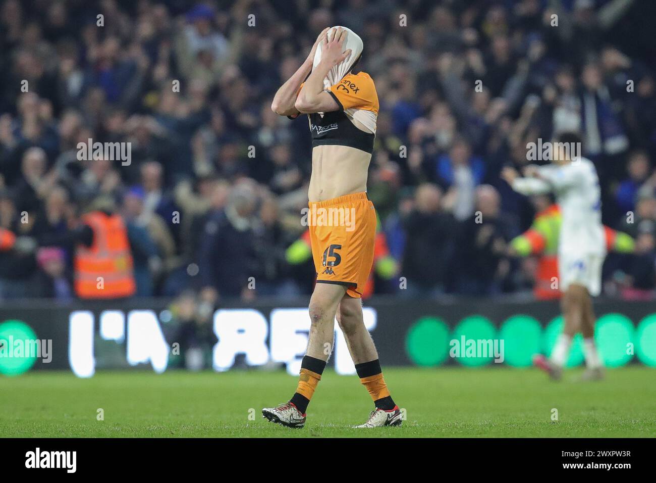 Leeds, UK. 01st Apr, 2024. A dejected Tyler Morton of Hull City as the ...
