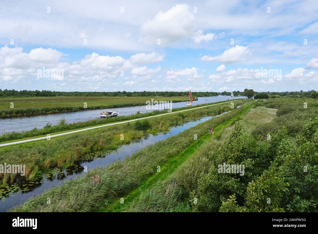 Recreation in De Alde Feanen National Park in Friesland The Netherlands ...