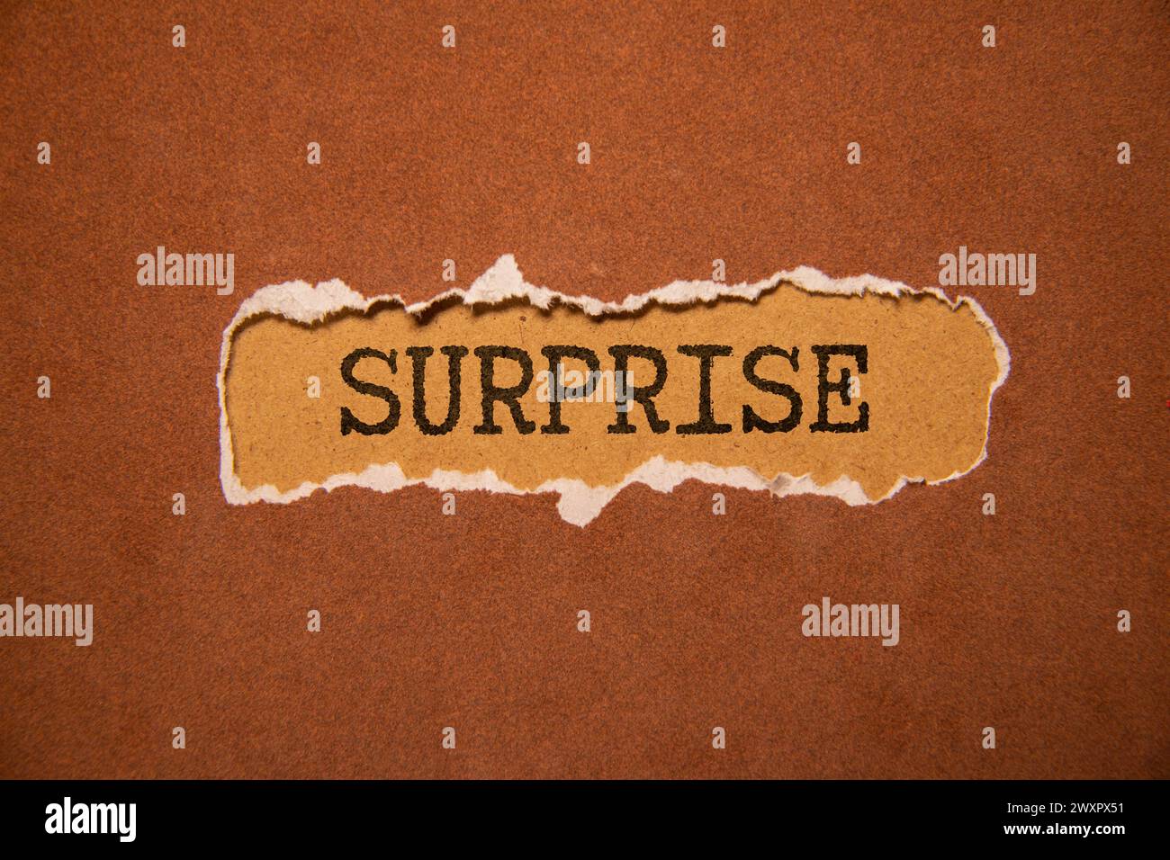 surprise word written on wood block. surprise text on table, concept ...