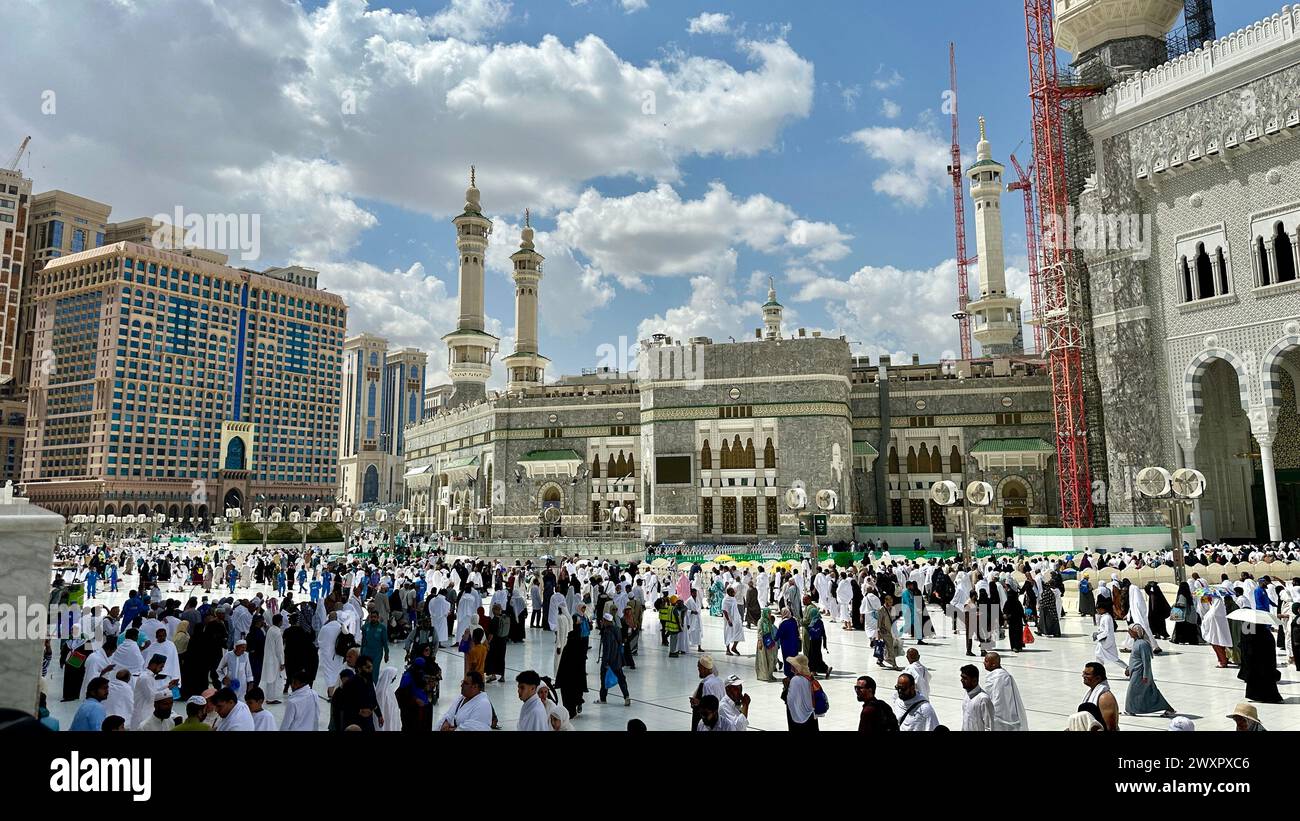 Mecca Saudi Arabia - Mar 28 2024: Al Kaaba in Al Haram mosque - Muslim ...