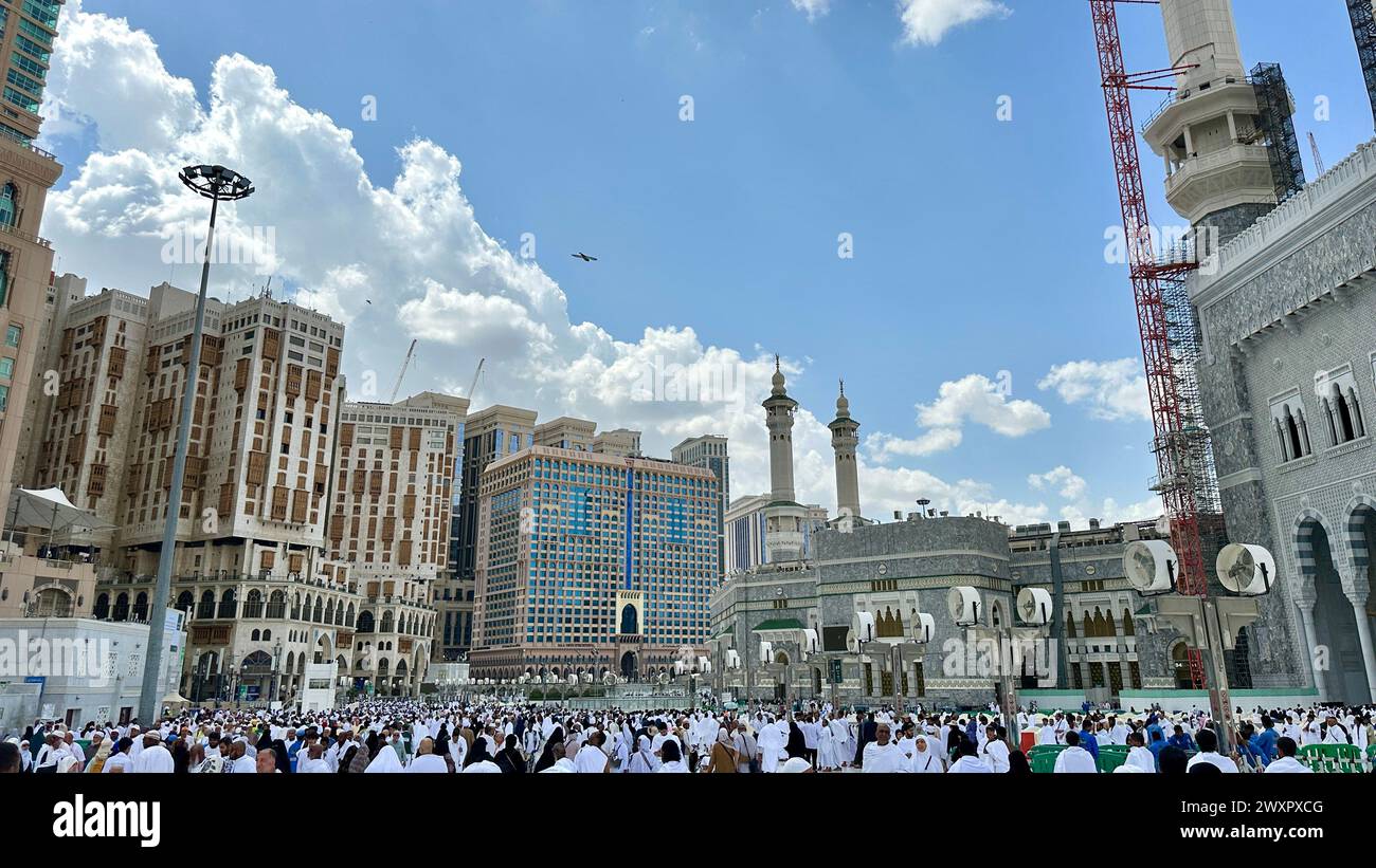 Mecca Saudi Arabia - Mar 28 2024: Al Kaaba in Al Haram mosque - Muslim ...