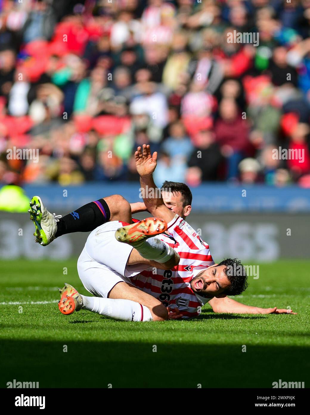 Stoke On Trent, UK. 01st Apr, 2024. The aftermath of Matty Pearson of ...