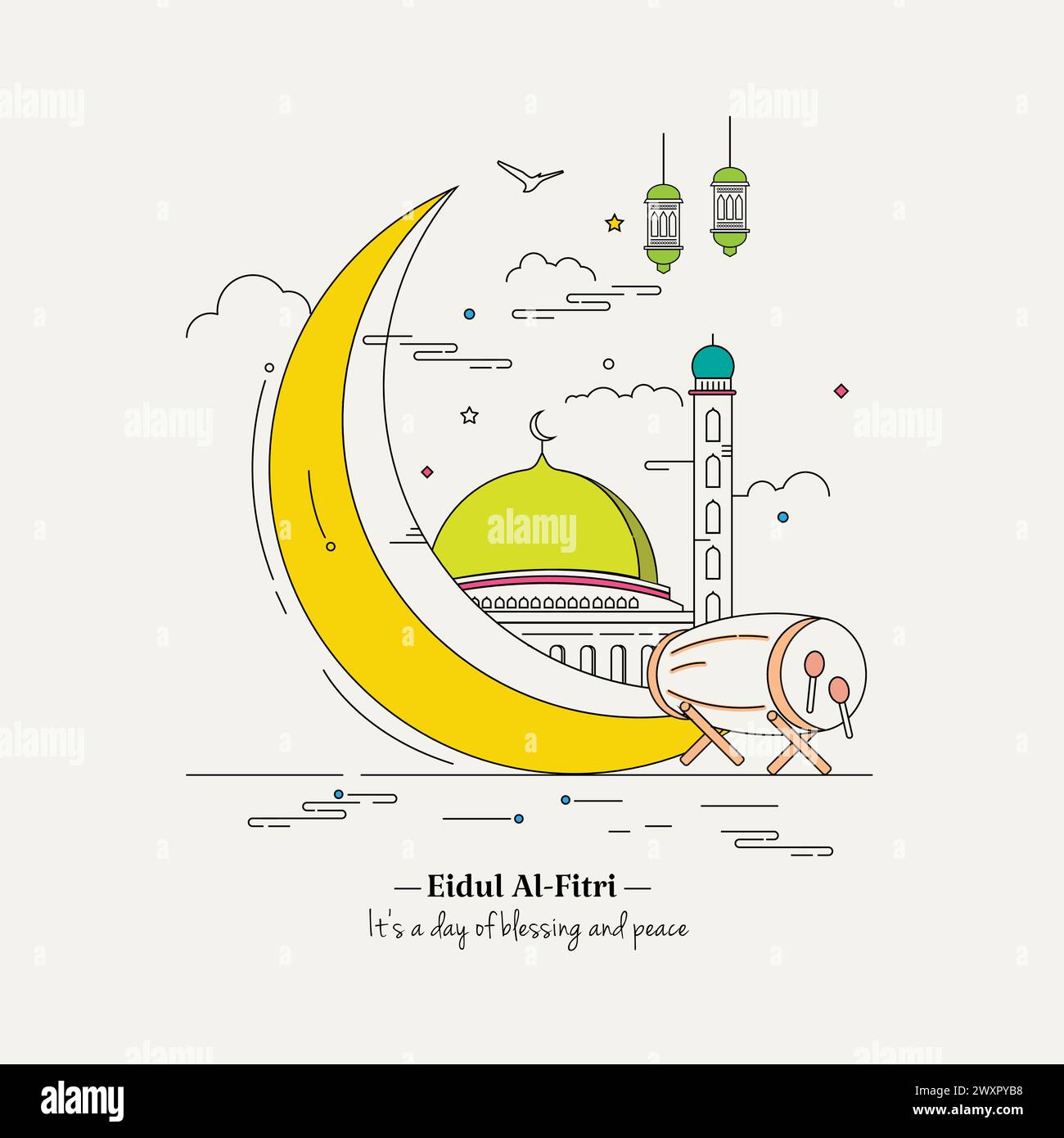Eidul fitr mubarak Stock Vector Images - Alamy